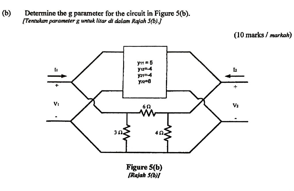 Solved (b ) Determine the g parameter for the circuit in | Chegg.com