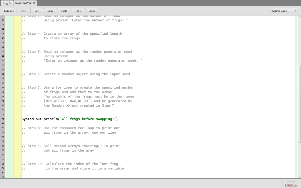 Solved The tester: public class Frog { public static | Chegg.com