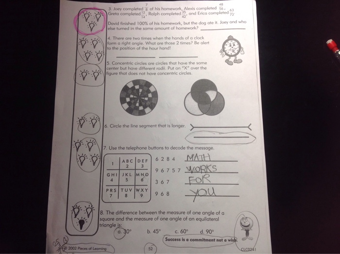 Solved Alexis completed 3. Joey completed 8 of his ho Greta | Chegg.com