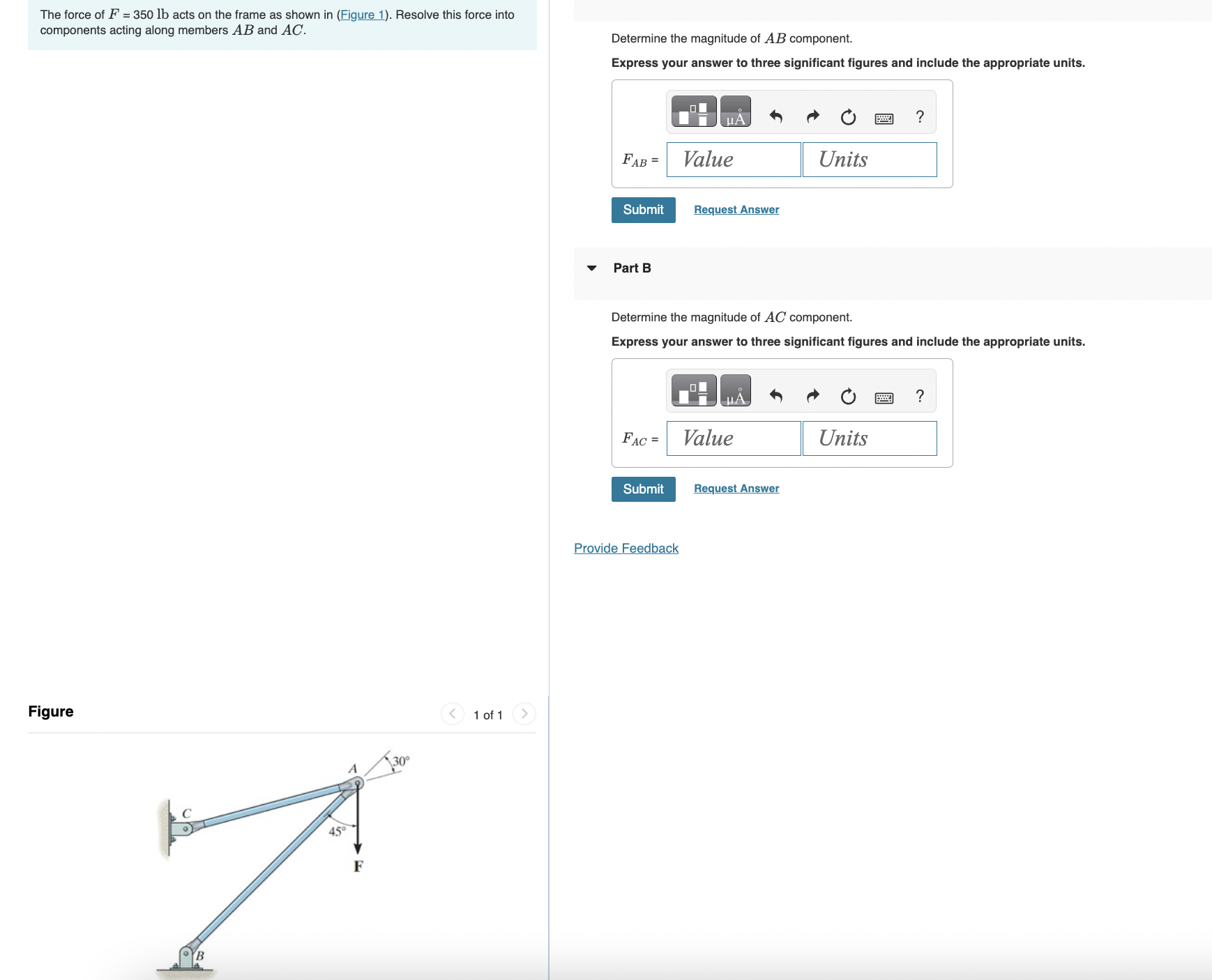 Solved resolve this force into components | Chegg.com