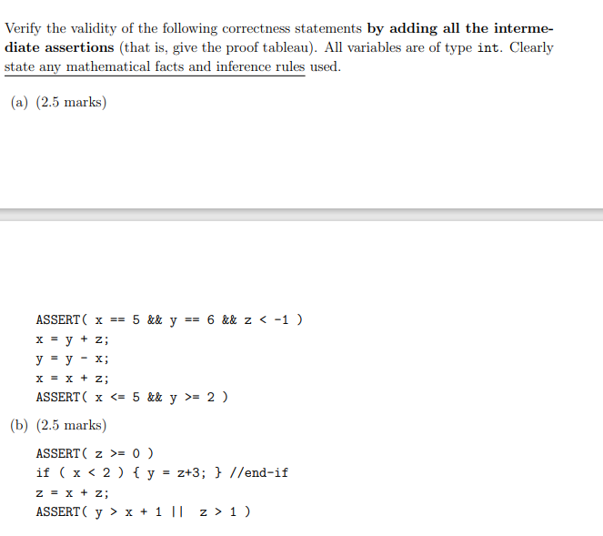 Solved Verify the validity of the following correctness | Chegg.com