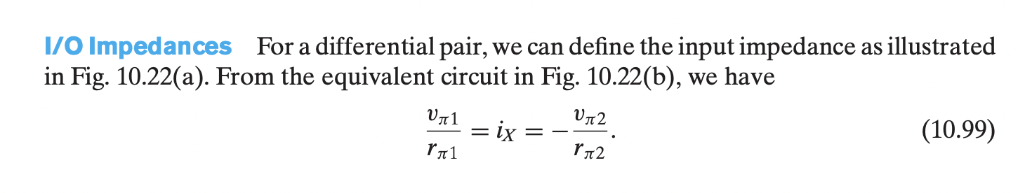 I/O Impedances For a differential pair, we can define | Chegg.com