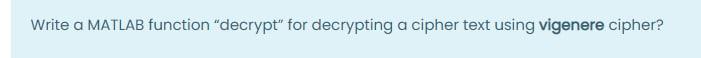 Solved Write A Matlab Function Decrypt For Decrypting A 