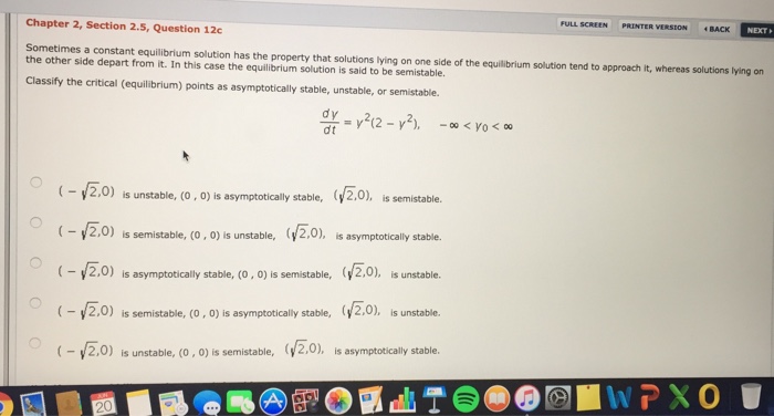 Solved Sometimes a constant equilibrium solution has the | Chegg.com Solved Sometimes a constant equilibrium solution has the | Chegg.com