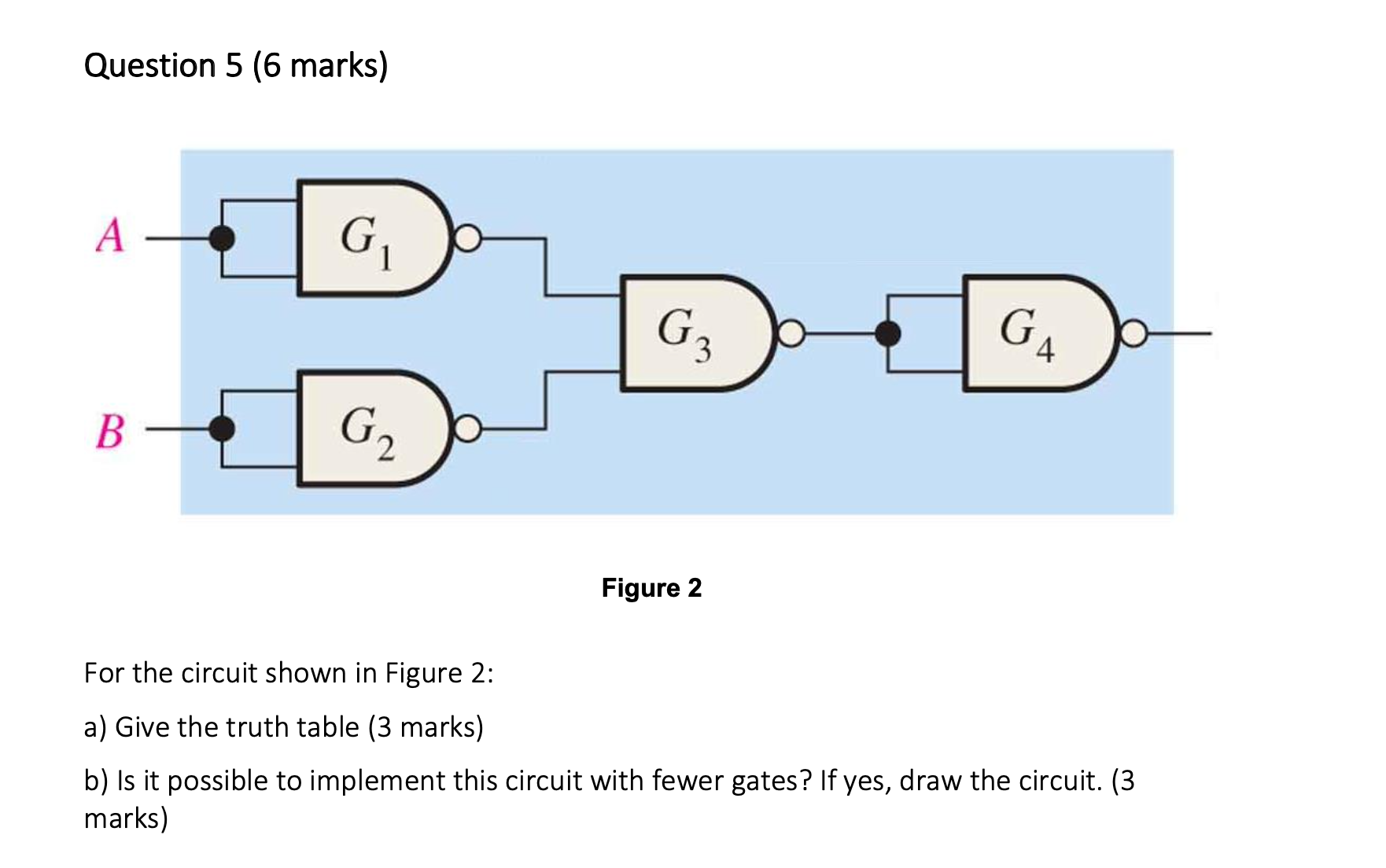 [Solved]: Question 5 (6 marks) Figure 2 For the circuit sho
