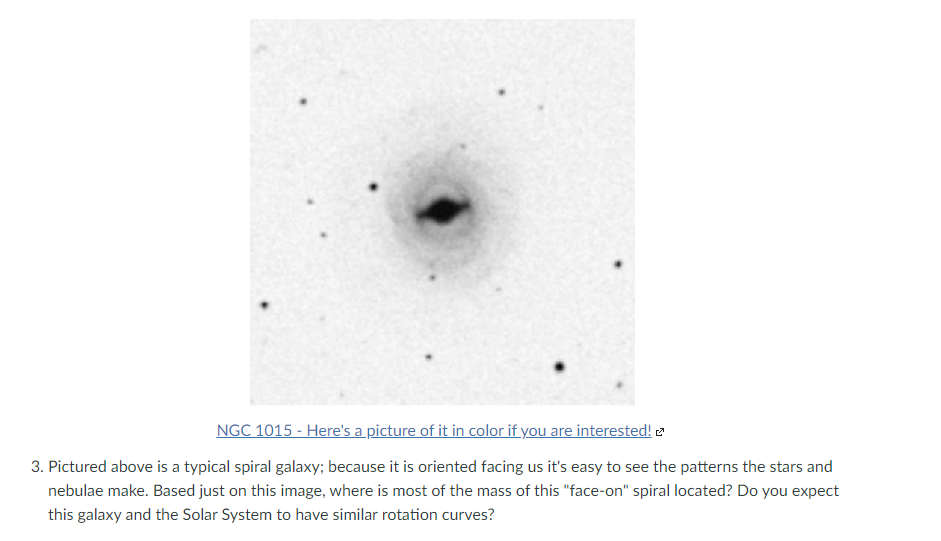 Solved NGC 1015 - Here's a picture of it in color if you are | Chegg.com