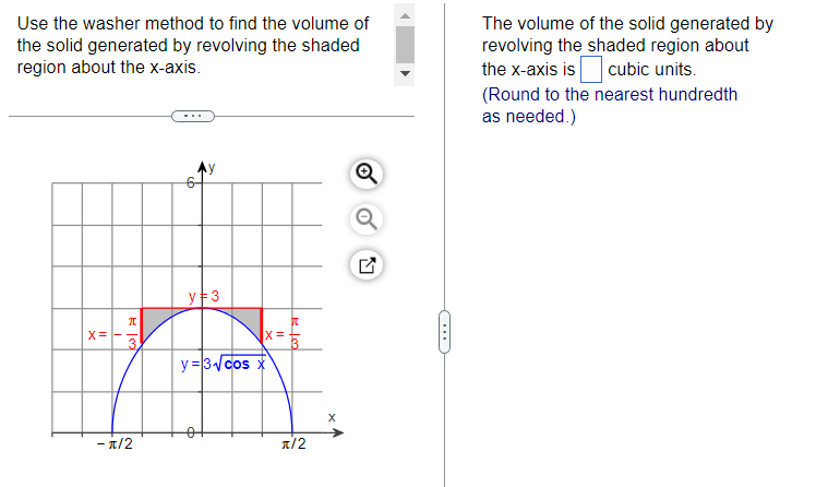 Solved The volume of the solid generated byrevolving the | Chegg.com
