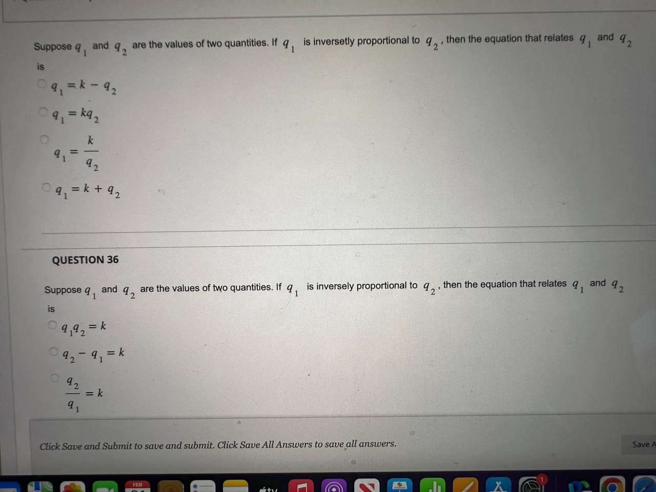 Solved Suppose q1 and q2 represent the values of two | Chegg.com