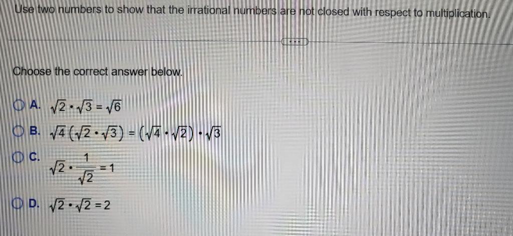 Solved Use two numbers to show that the irrational numbers | Chegg.com