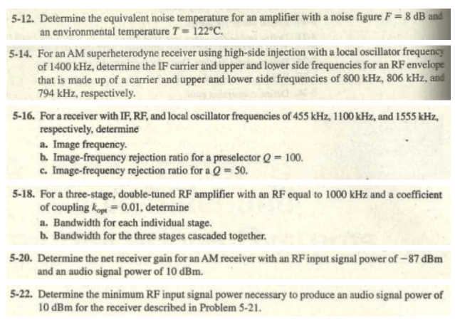 Solved Determine the equivalent noise temperature for an | Chegg.com