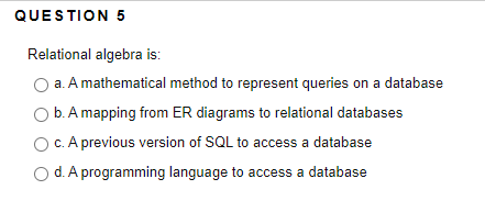 Solved QUESTION 3 What does the following SQL statement do | Chegg.com