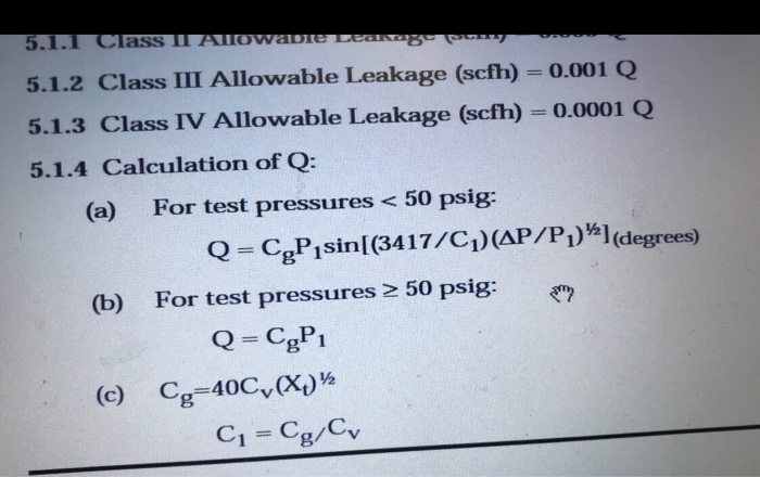 5.1.1 Class II Allowable LeaRage 5.1.2 Class III | Chegg.com