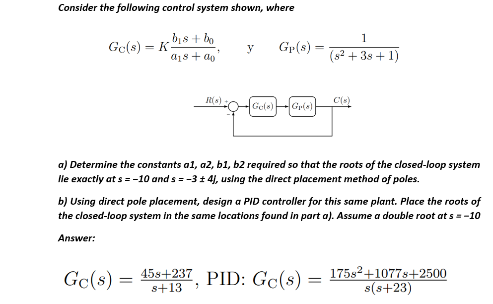 Solved Consider the following control system shown, where | Chegg.com