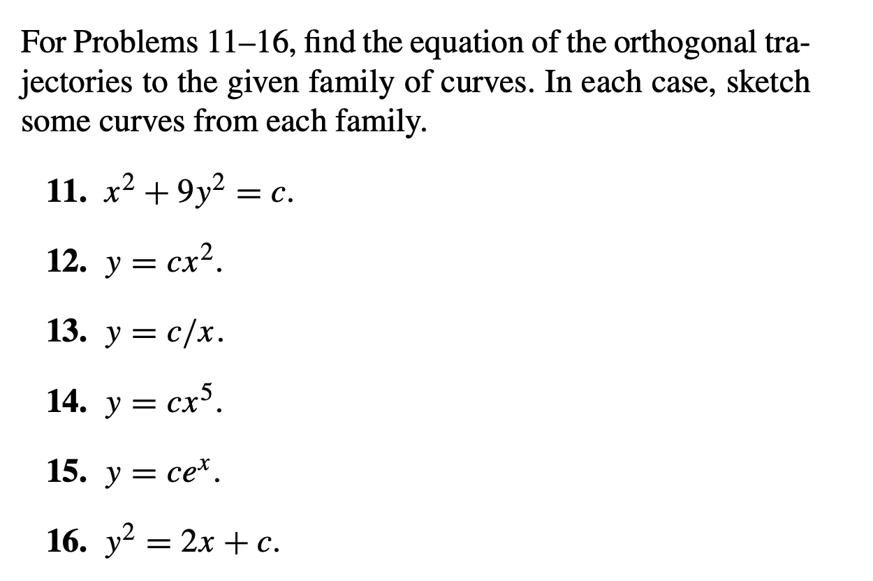 Solved For Problems 11-16, find the equation of the | Chegg.com