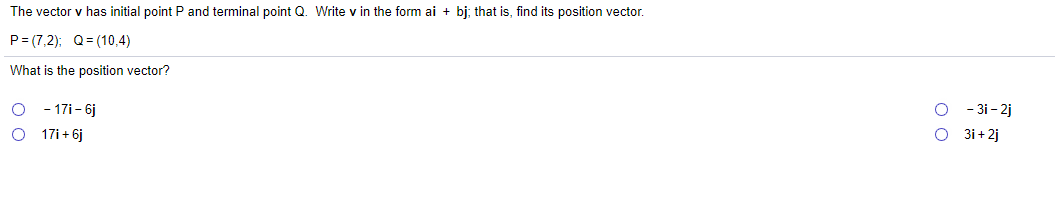 Solved The vector v has initial point P and terminal point | Chegg.com