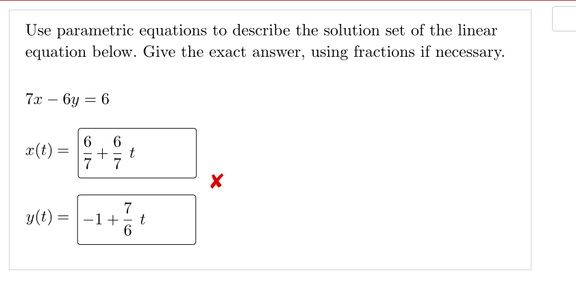 Solved Use parametric equations to describe the solution set | Chegg.com