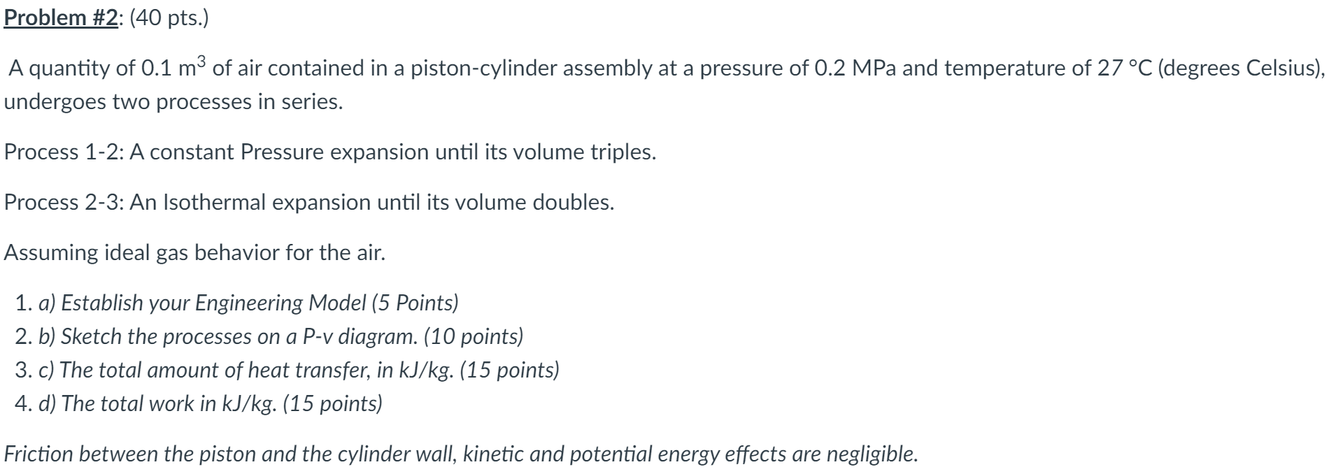 Solved A quantity of 0.1 m3 of air contained in a | Chegg.com