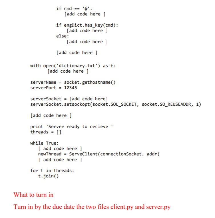 Solved Using Client Server Socket Programming Implement A 