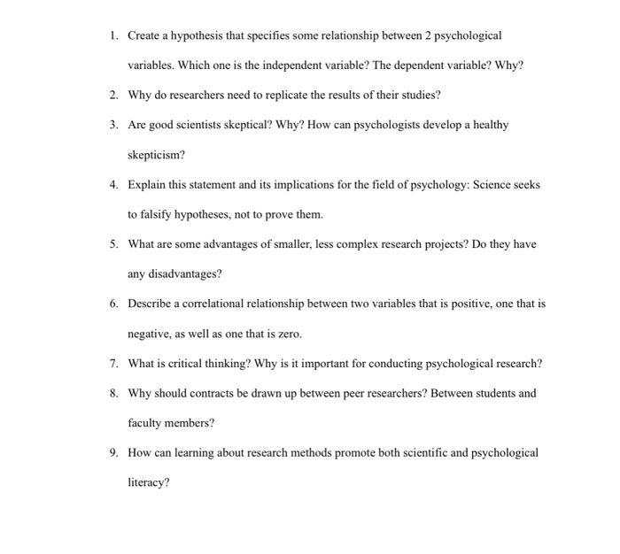 Solved 1. Create a hypothesis that specifies some | Chegg.com