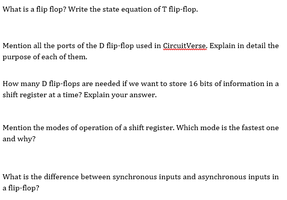 Solved What is a flip flop? Write the state equation of T | Chegg.com