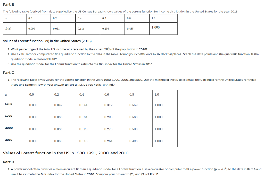 Solved Part B The following table (derived from data | Chegg.com