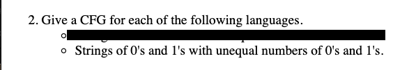 Solved 2. Give a CFG for each of the following languages. - | Chegg.com
