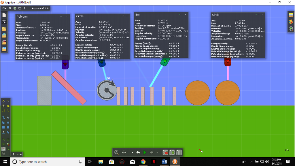 Solved Algodoo - AUTOSAVE File O 0? Algodoo v2.1.0 Circle | Chegg.com