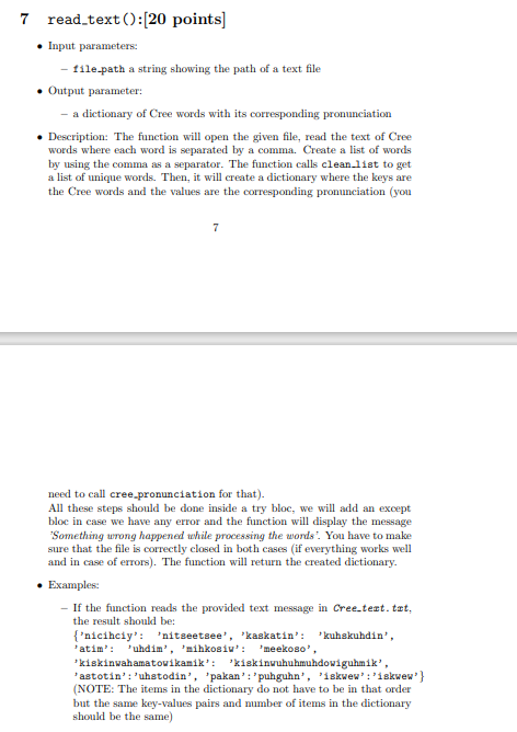 Solved 6 clean_list ():[20 points ] - Input parameters: - | Chegg.com