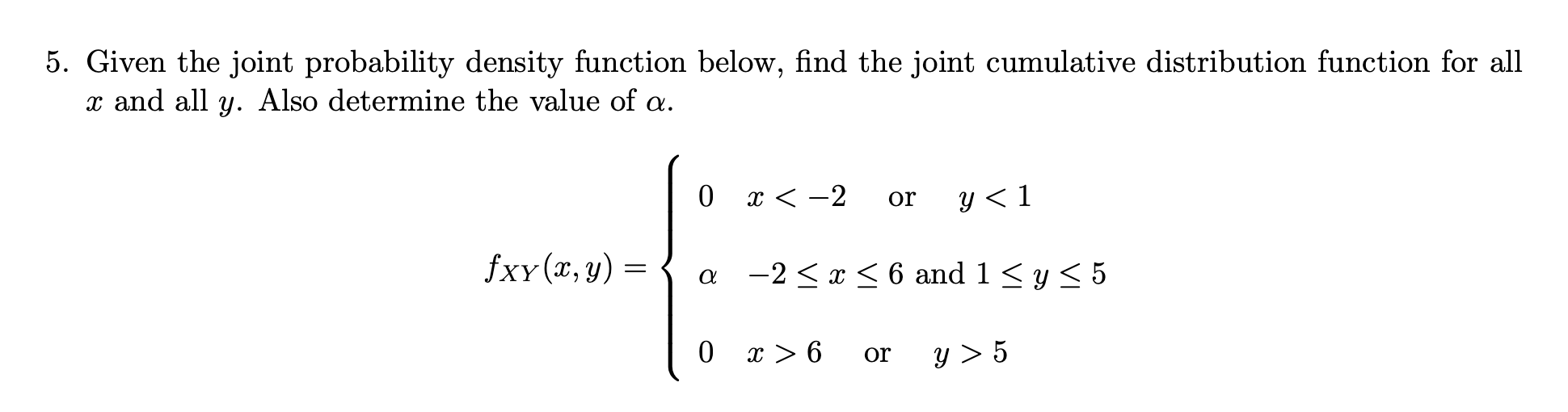 Solved 5. Given the joint probability density function | Chegg.com