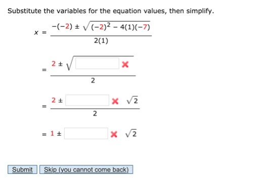 Solved Substitute the variables for the equation values, | Chegg.com