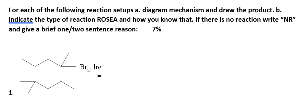 Solved For each of the following reaction setups a. diagram | Chegg.com