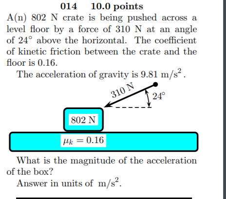 Solved F - mu*g*(m1+m2+m3) = (m1+m2+m3)*a and find a first. | Chegg.com
