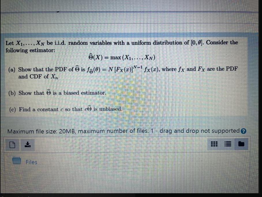 Solved Let X1, ..., Xn be i.i.d. random variables with a | Chegg.com