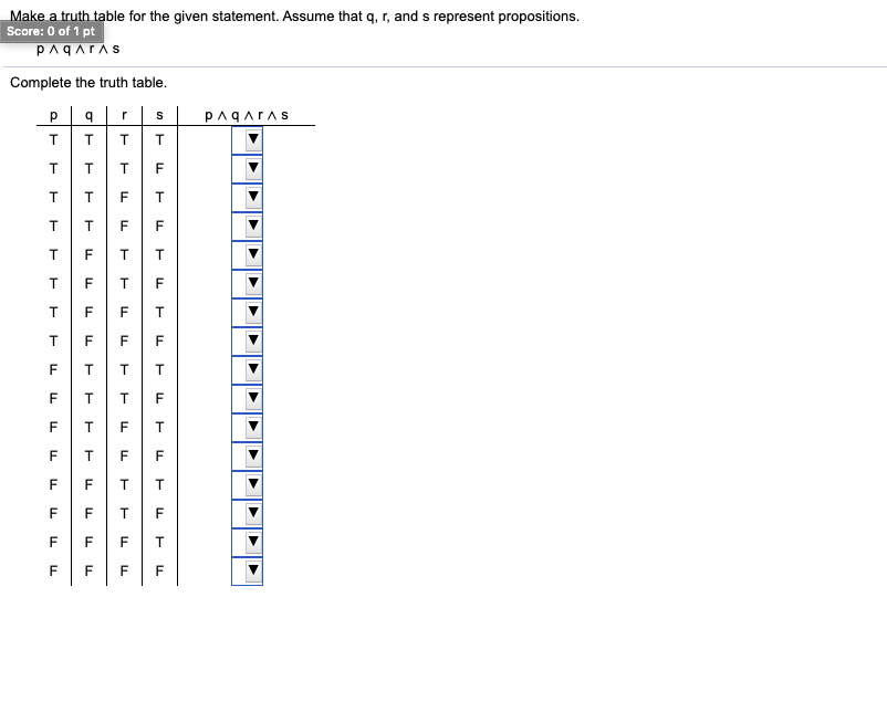 Solved Make a truth table for the given statement. Assume | Chegg.com