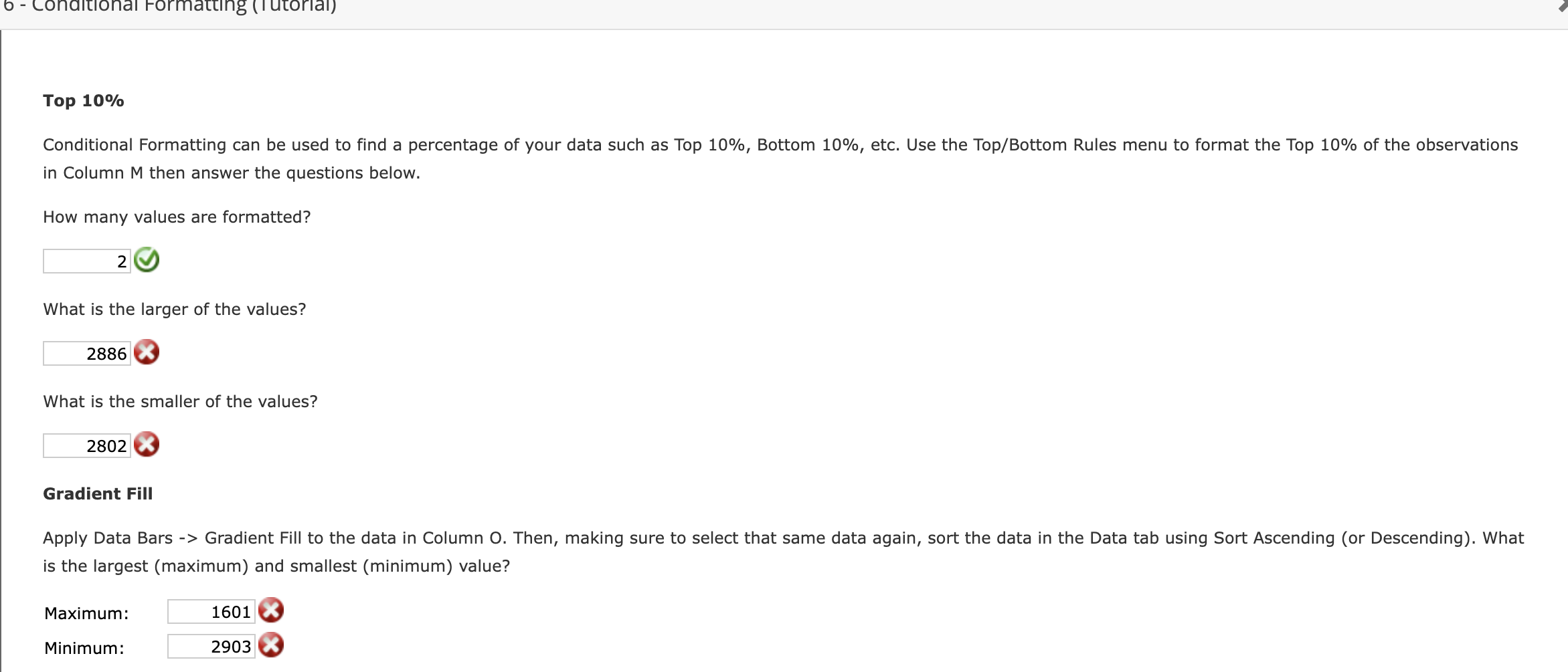 Solved Greater Than Apply conditional formatting to the data | Chegg.com