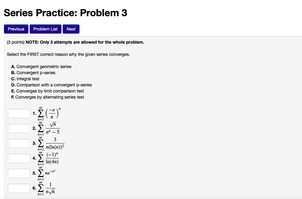 Solved Series Practice: Problem 3 Problem List Previous Next | Chegg.com