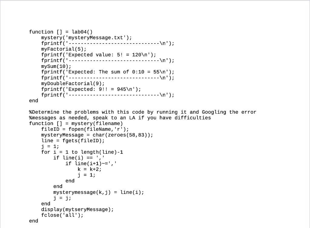 Instructions: 1. Download lab04.m and | Chegg.com