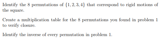 Solved Identify the 8 permutations of {1,2,3,4} that | Chegg.com