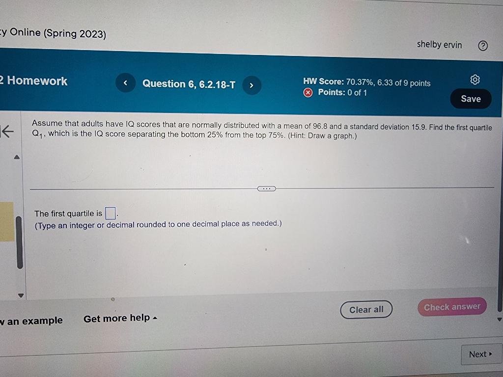 Solved y Online (Spring 2023) shelby ervin 2 Homework