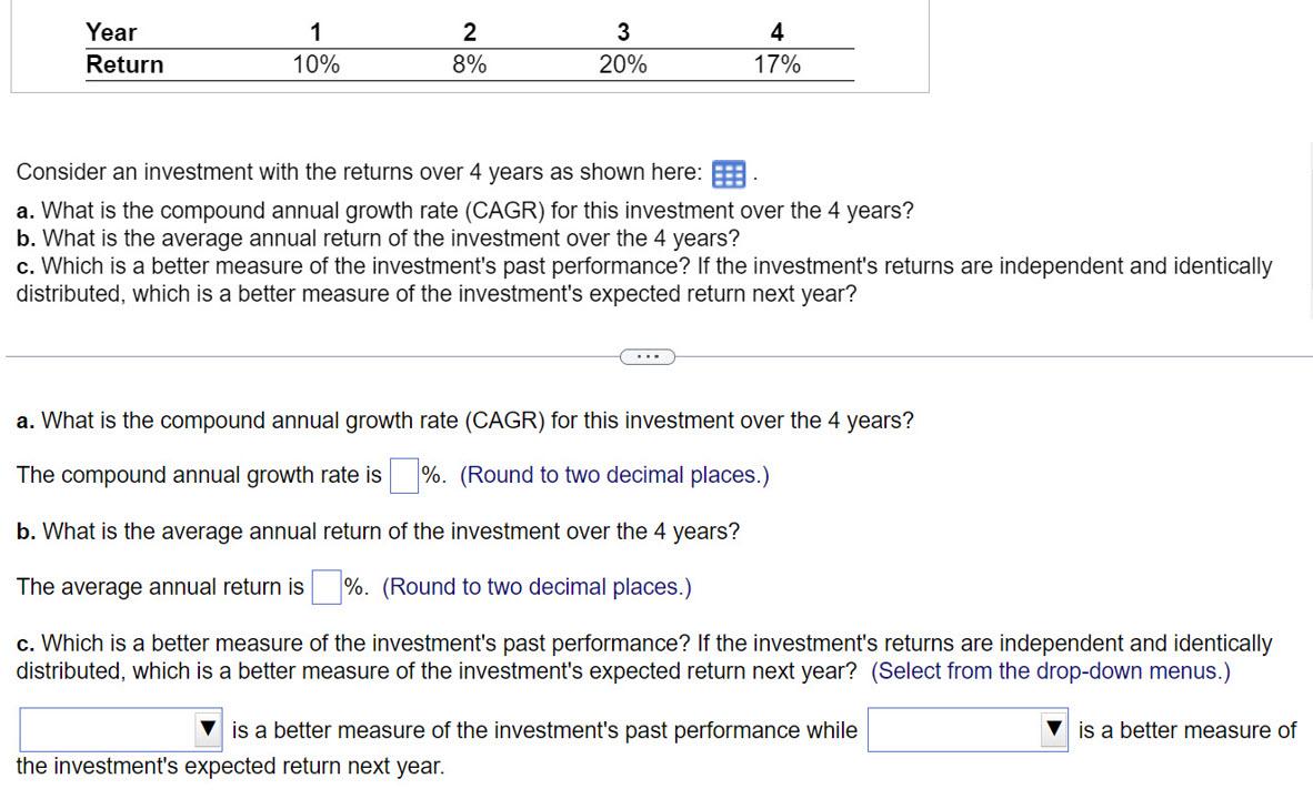 Solved (Choices for drop down in question C include..... | Chegg.com
