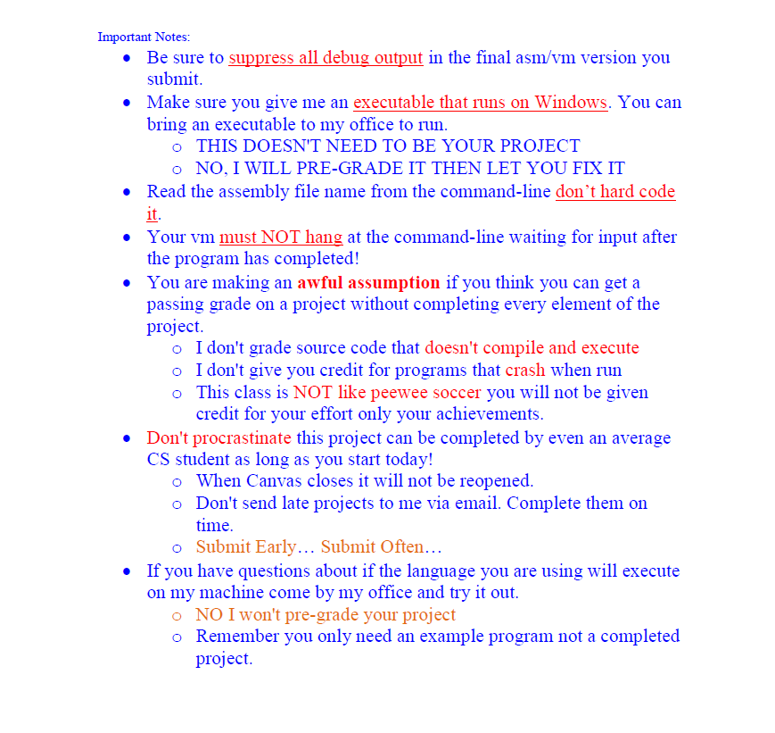 CS 4380 Project 1 Implement a Virtual Machine, which | Chegg.com