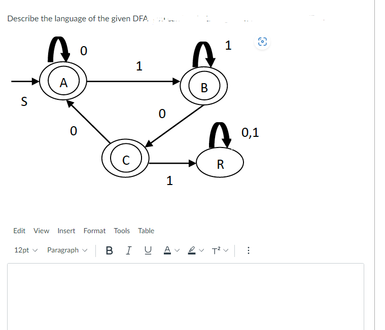 Solved Describe the language of the given DFA. | Chegg.com