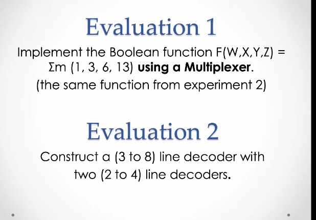 Solved Evaluation 1 Implement the Boolean function | Chegg.com