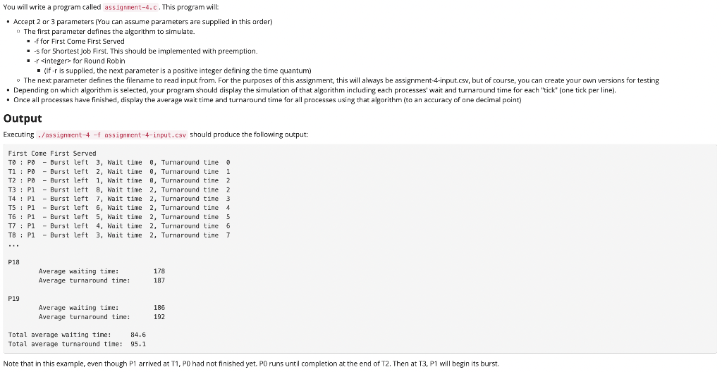 Solved class to determine the wait and turnaround times for | Chegg.com