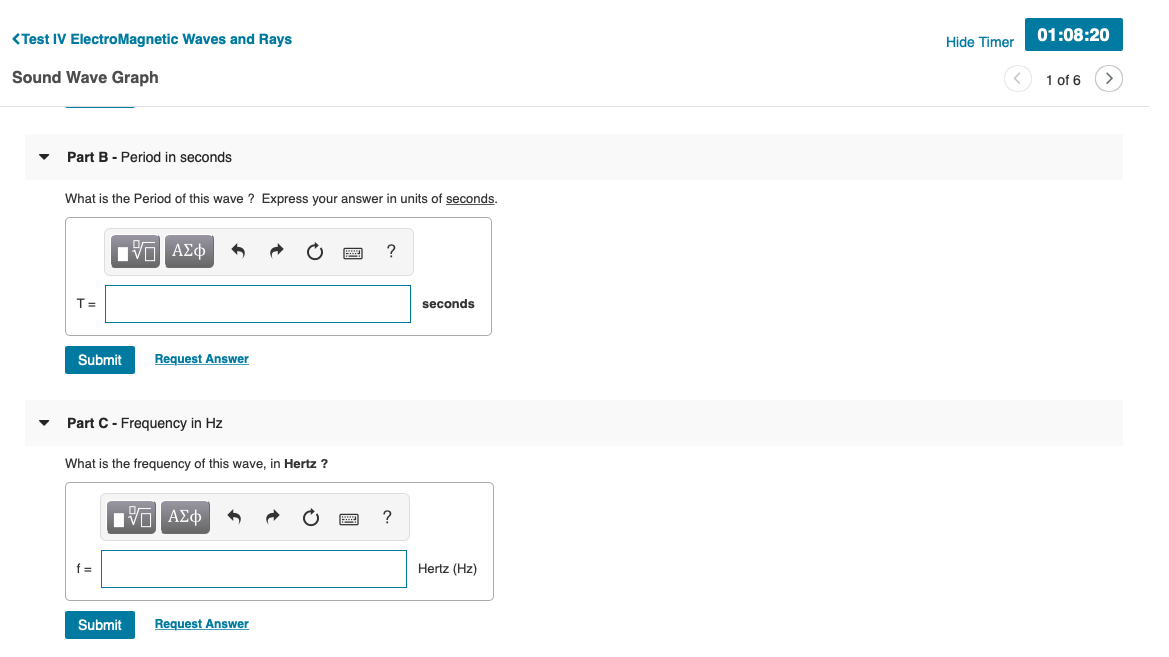 Solved Sound Wave Graph 1of6 The graph to the right is a | Chegg.com