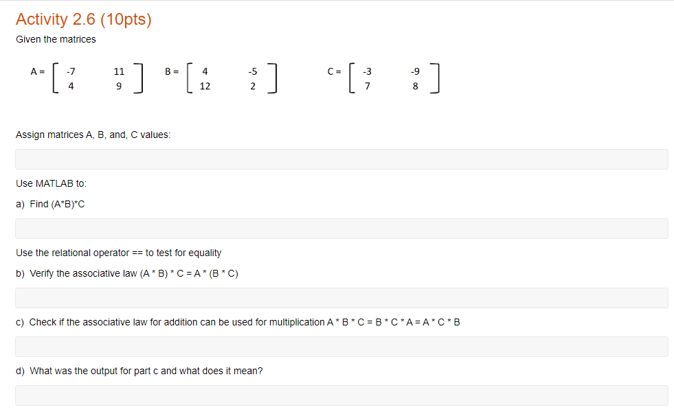 Solved Activity 2.5 (15pts) Consider the following arrays. 4 | Chegg.com