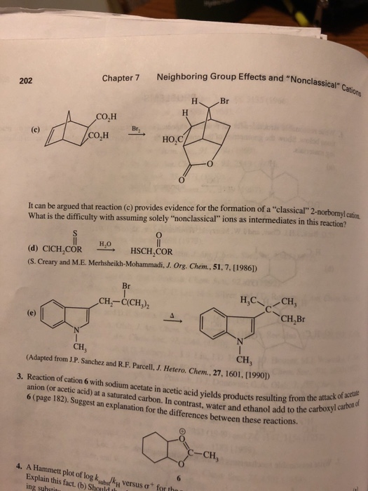 Solved Chapter 7 Neighboring Group Effects and "Noncl 202 Br | Chegg.com