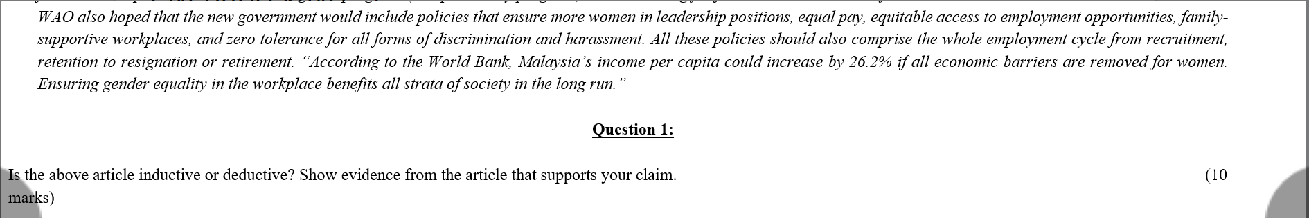 Solved THE times are changing. More and more women are | Chegg.com