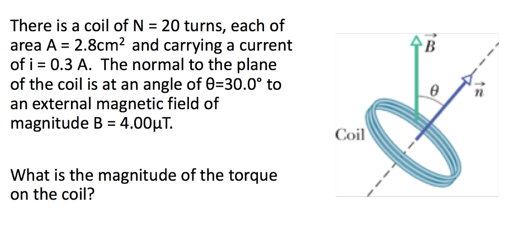 Solved There is a coil of N 20 turns, each of area A 2.8cm2 | Chegg.com