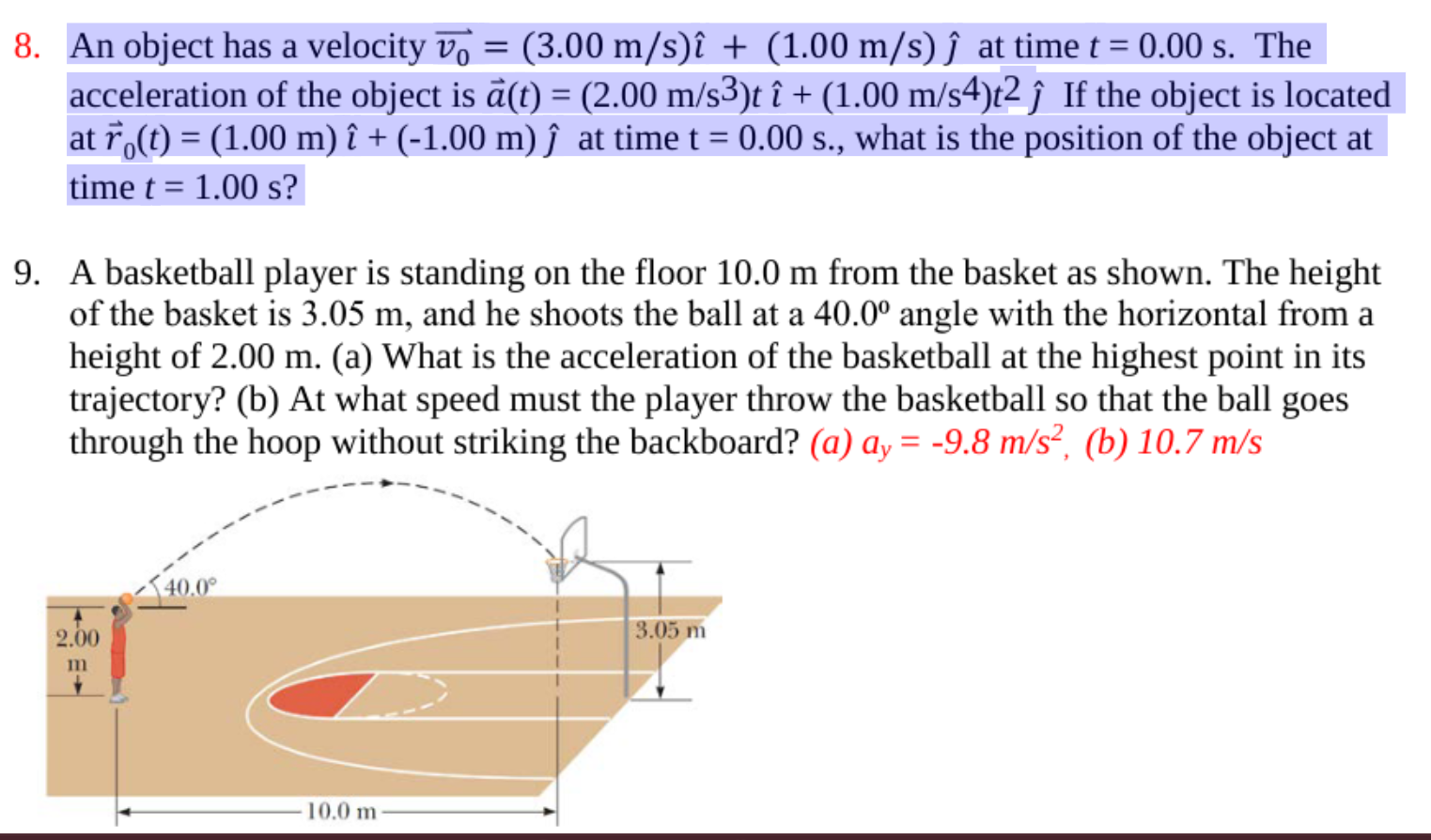 Solved An object has a velocity v0=(3.00 m/s) ^+(1.00 m/s) ^ | Chegg.com